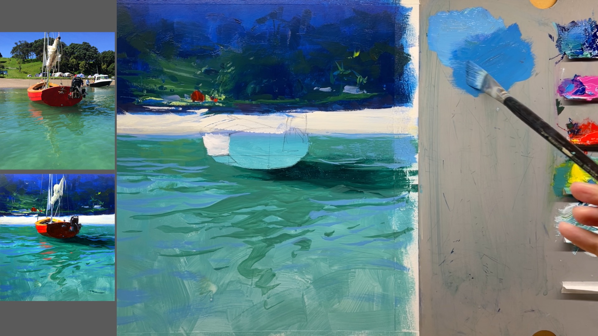 Painting critiques for the Red Sailboat workshop